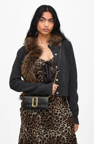 Marc Jacobs Scene Leather Wallet On Chain - Black