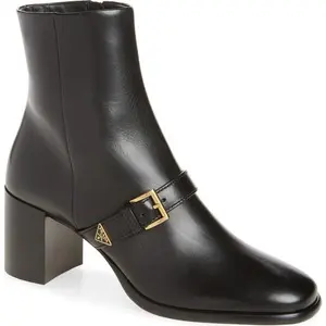 Prada Block Heel Ankle Bootie - Nero