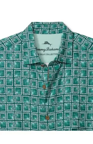 Tommy Bahama Torres Tiles Printed Silk Camp Shirt
