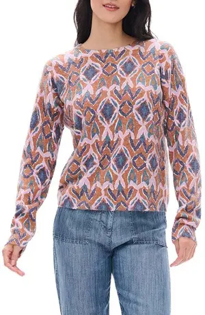 HATLEY Textured Ikat Crewneck Sweater