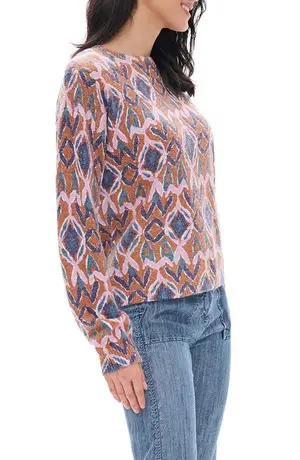 HATLEY Textured Ikat Crewneck Sweater