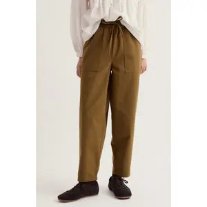 SEASALT CORNWALL Sholl Organic Cotton Crop Trousers - Fern Moss