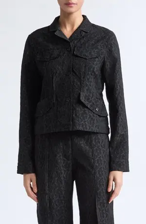 Cecilie Bahnsen Cbclover" Floral Jacquard Jacket - Black