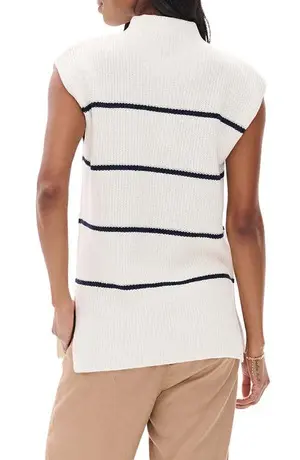HATLEY Sleeveless Ribbed Mock Neck Sweater Tunic