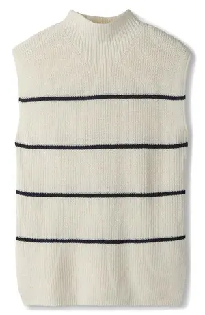 HATLEY Sleeveless Ribbed Mock Neck Sweater Tunic