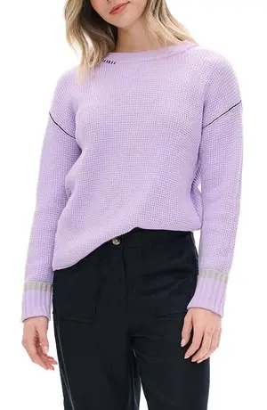 HATLEY Waffle Knit Crewneck Sweater - Light Lilac