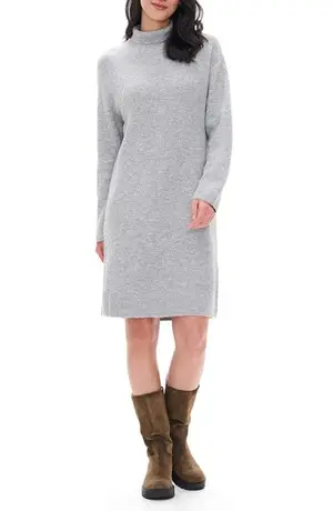 HATLEY Iris Turtleneck Sweater Dress - Grey Melange