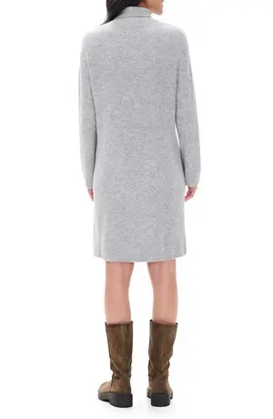 HATLEY Iris Turtleneck Sweater Dress - Grey Melange