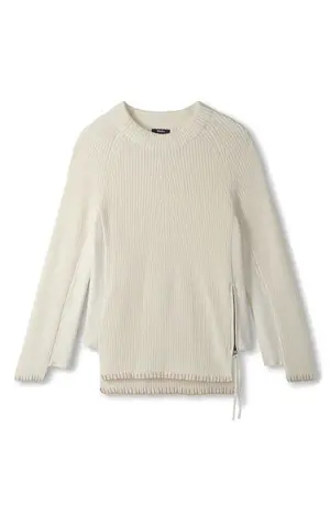 HATLEY Side Zip Raglan Sweater - Cream