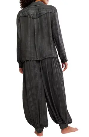Free People Let's Sleep In Pajamas - Washed Black