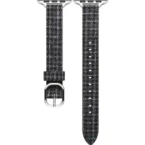 POSH TECH Carmen Tartan Fabric & Leather Apple Watch® Band - Midnight