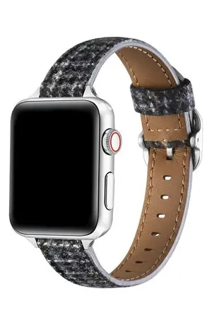 POSH TECH Carmen Tartan Fabric & Leather Apple Watch® Band - Midnight