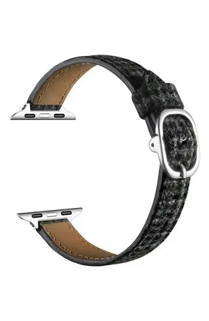 POSH TECH Carmen Tartan Fabric & Leather Apple Watch® Band - Midnight