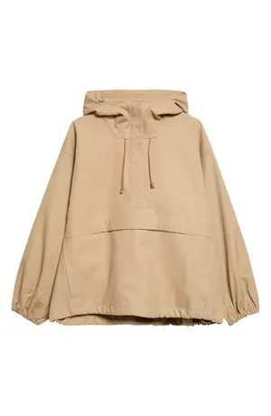 RÓHE Oversize Hooded Cotton Anorak - Beige