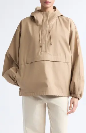 RÓHE Oversize Hooded Cotton Anorak - Beige