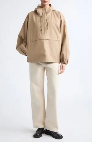 RÓHE Oversize Hooded Cotton Anorak - Beige