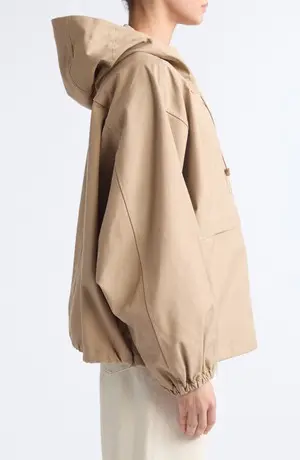 RÓHE Oversize Hooded Cotton Anorak - Beige