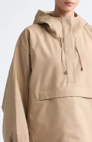 RÓHE Oversize Hooded Cotton Anorak - Beige