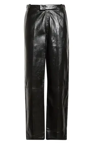 ARMA ARMA Straight Leg Lambskin Leather Pants