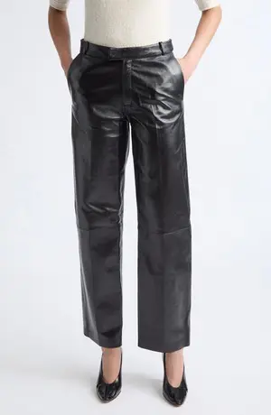 ARMA Cami Straight Leg Lambskin Leather Pants
