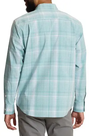 Tommy Bahama Sarasota Stretch La Cumbre Plaid Long Sleeve Button Up Shirt - Blue Chaise