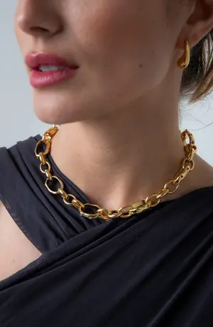 MELANIA CLARA Multicolor Cubic Zirconia Chain Necklace
