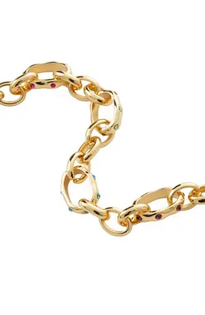 MELANIA CLARA Multicolor Cubic Zirconia Chain Necklace