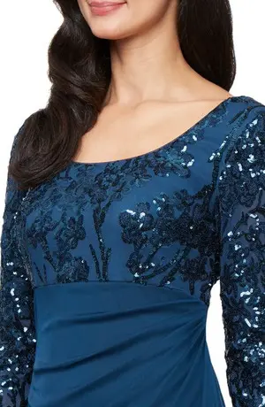Alex Evenings Empire Waist Sequin Gown