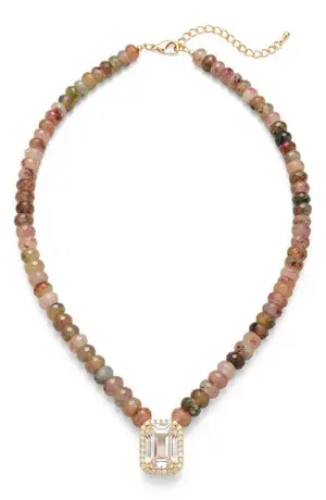 MACRAE & CO. Birch & Bronze Beaded Pendant Necklace - Brown