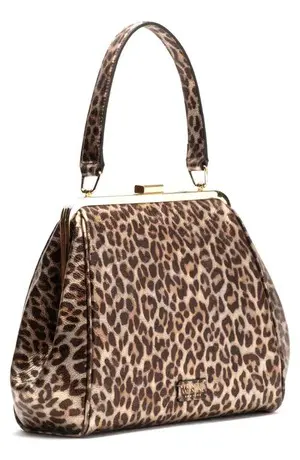 FRANCES VALENTINE Katherine Metallic Leather Frame Bag