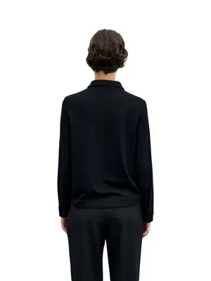 Gerard Darel Bambi Long Sleeve Knit Polo Shirt