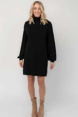 FLAT WHITE Flat White Harlow Sweater Dress Black