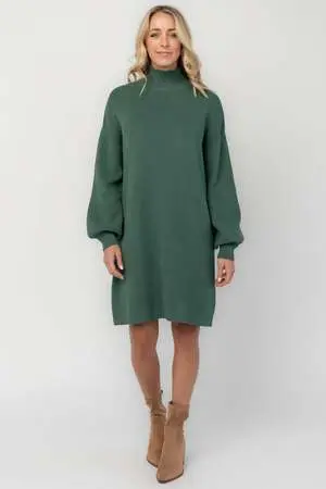 FLAT WHITE Flat White Harlow Sweater Dress Evergreen