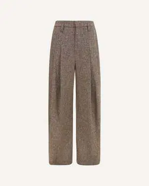 Brunello Cucinelli Virgin Wool Palazzo Pants With Monili Detail