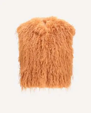 FORTE_FORTE Eco Mongolia Faux Fur Vest - Orange
