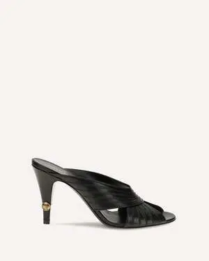 Versace Nappa Leather Mules - Black