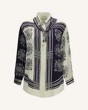ALEMAIS Banderra Silk Shirt With Scarf