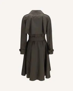 Burberry Cotton Gabardine Trench Coat - Green
