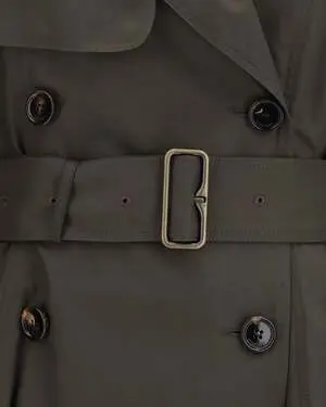 Burberry Cotton Gabardine Trench Coat - Green