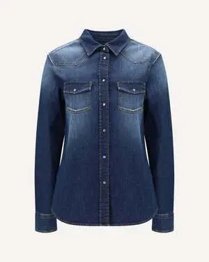 Jacob Cohen Lightweight Denim Western Long Sleeve Shirt