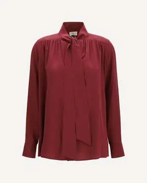 Jacob Cohen Silk Shirt With Tie - Bordeaux
