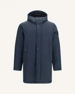 Stone Island Long Down Jacket - Blue
