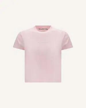 Alexander Wang Hort-leeve T-hirt With Central Logo Print - Pink