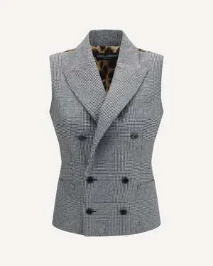 Dolce & Gabbana Prince Of Wales Double Breasted Vest