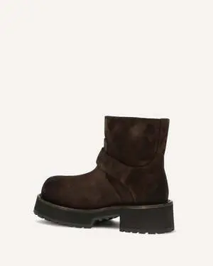 Balenciaga Venom Mini Waxed Suede Calf Leather Ankle Boots