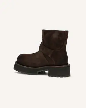 Balenciaga Venom Mini Waxed Suede Calf Leather Ankle Boots