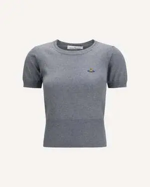 VIVIENNE WESTWOOD Bea Top Cotton Cashmere Blend - Grey