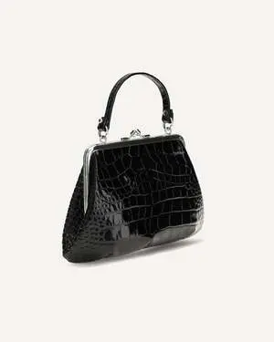 VIVIENNE WESTWOOD Granny Frame Crocodile Effect Handbag