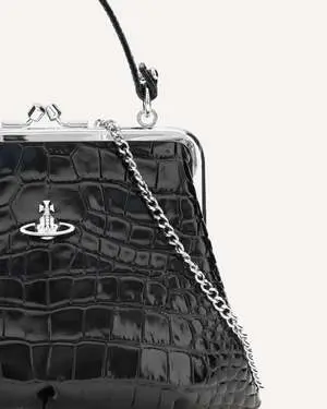VIVIENNE WESTWOOD Granny Frame Crocodile Effect Handbag