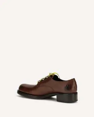 Prada Antique Leather Lace-up Loafers
